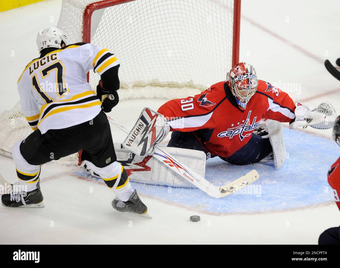 Washington Capitals goalie Michal Neuvirth (30), of the Czech Republic ...