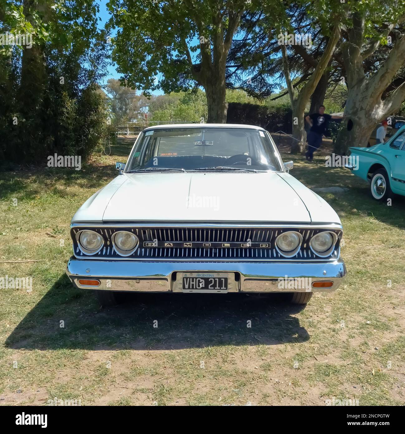 Old 1963 Rambler Classic 550 Deluxe four door sedan, in a park. Nature ...