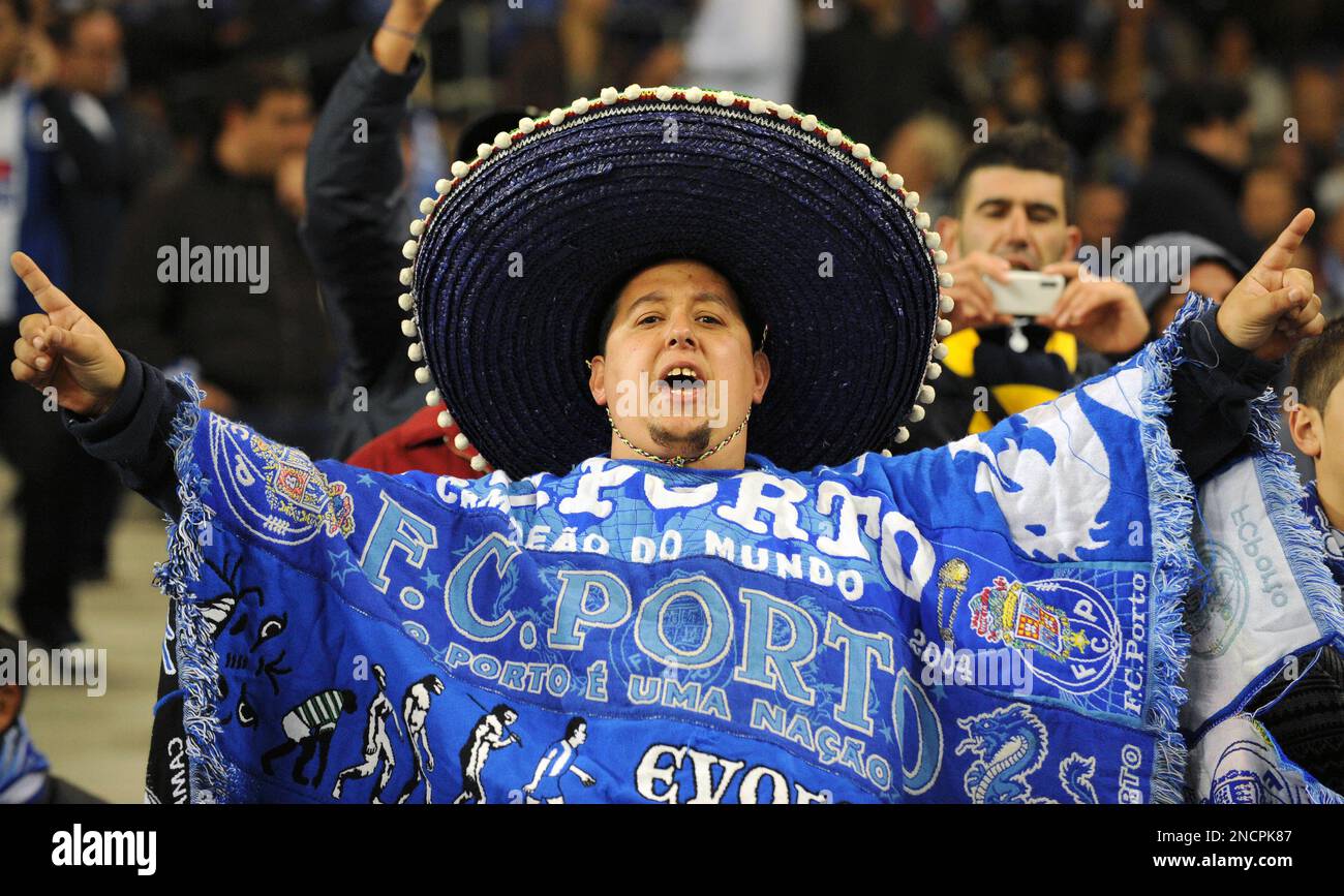 An FC Porto fan reacts during the team's Portuguese League soccer match ...