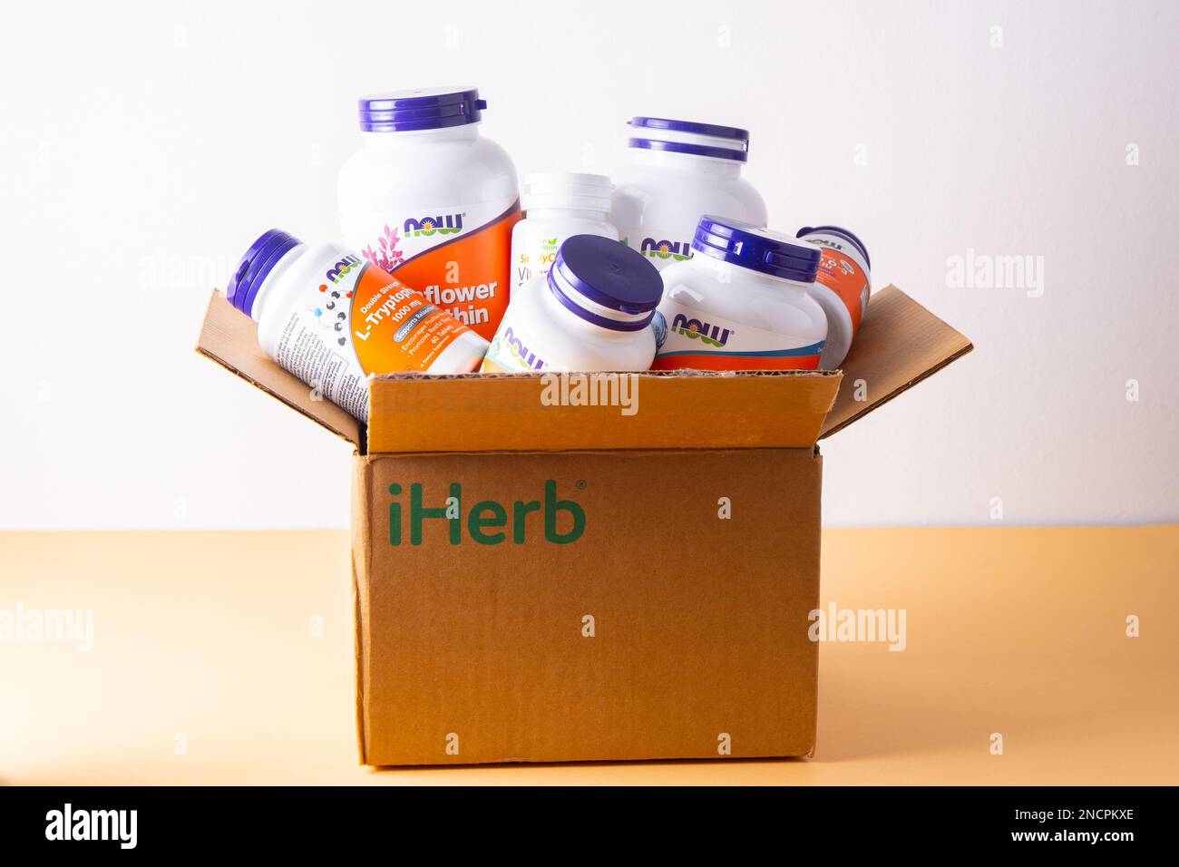 Vitamins, minerals and micronutrients from iHerb box. Lots of different ...