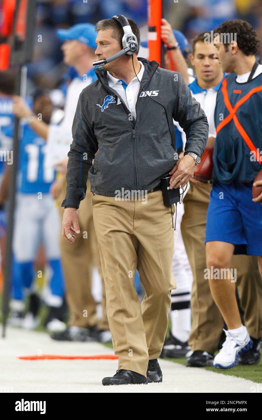 Detroit Lions head coach Jim Schwartz in the NFL football game against ...