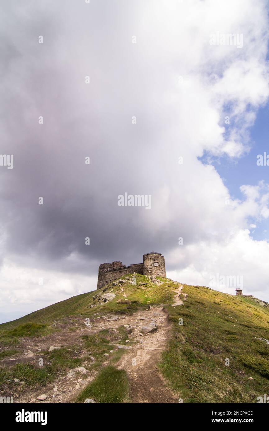 Stone medieval castle on cliff landscape photo Stock Photo - Alamy