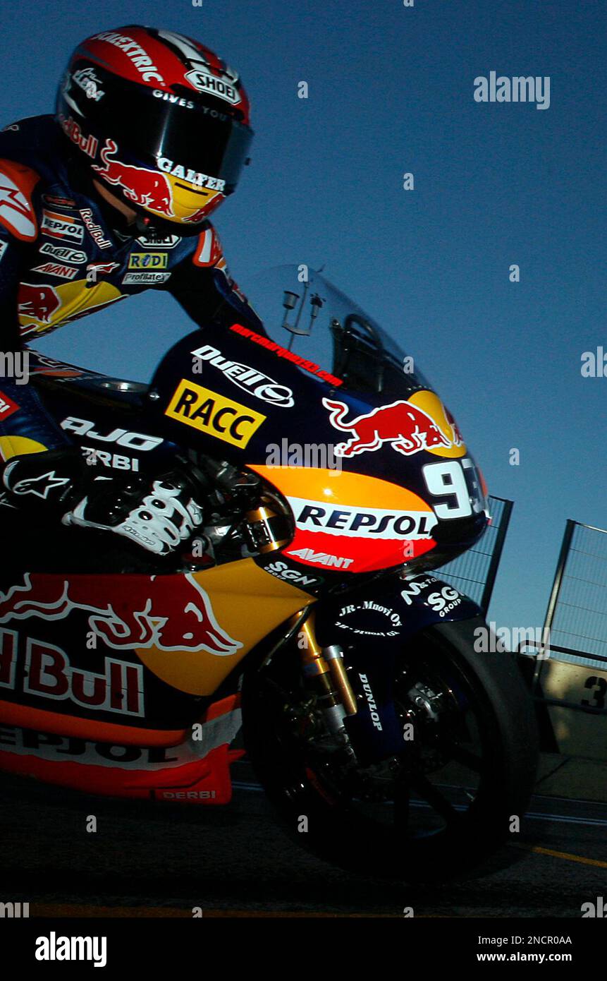 125cc Derbi rider Marc Vazquez from Spain during practice for Sunday's ...