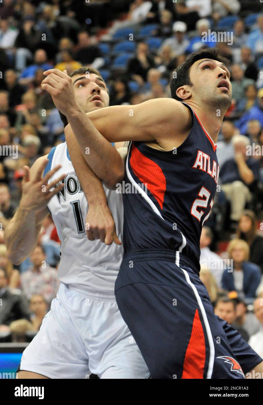 Minnesota Timberwolves' =Nikola Pekovic, left, of Montenegro and ...