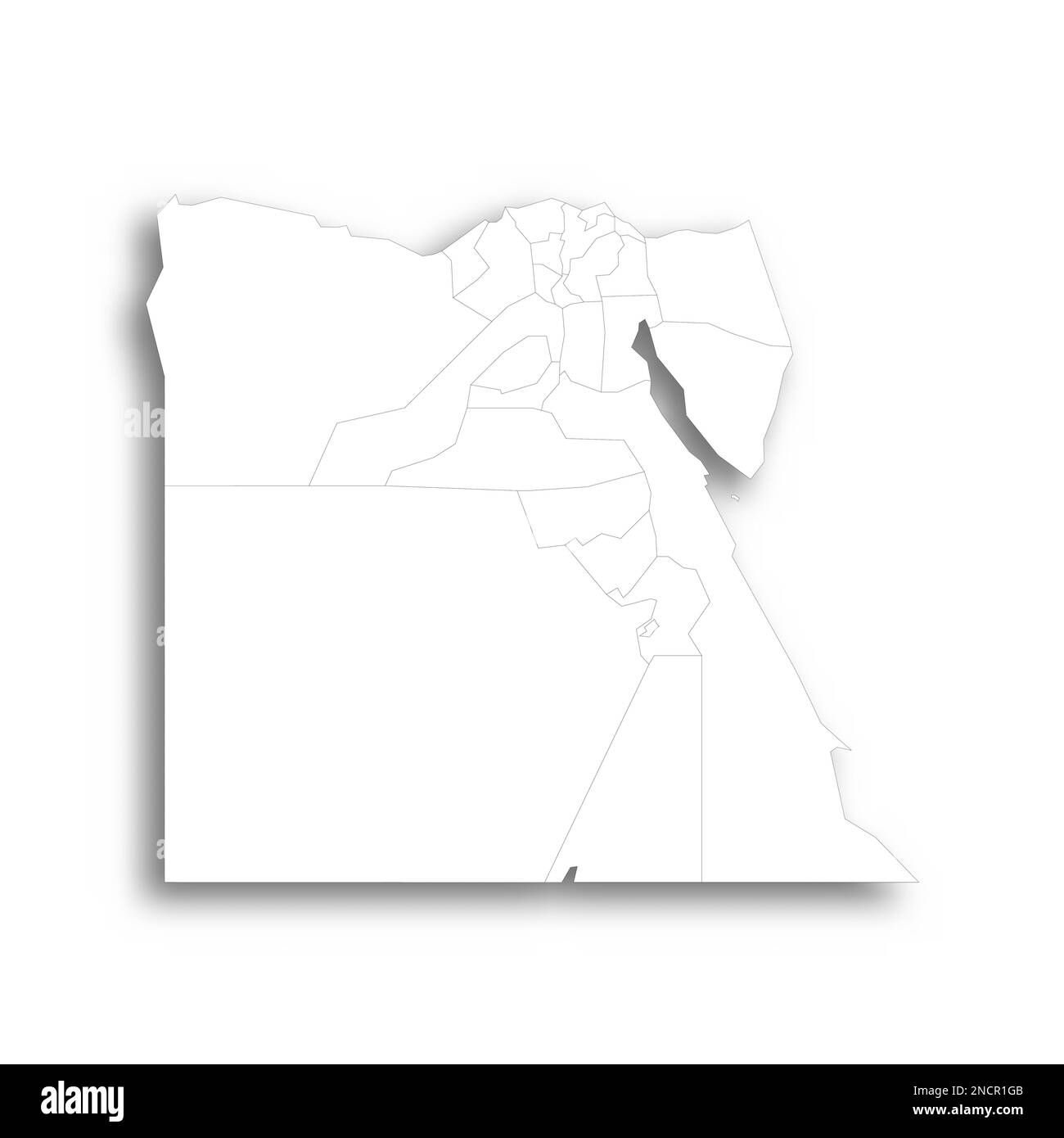 Egypt political map of administrative divisions - governorates. Flat ...
