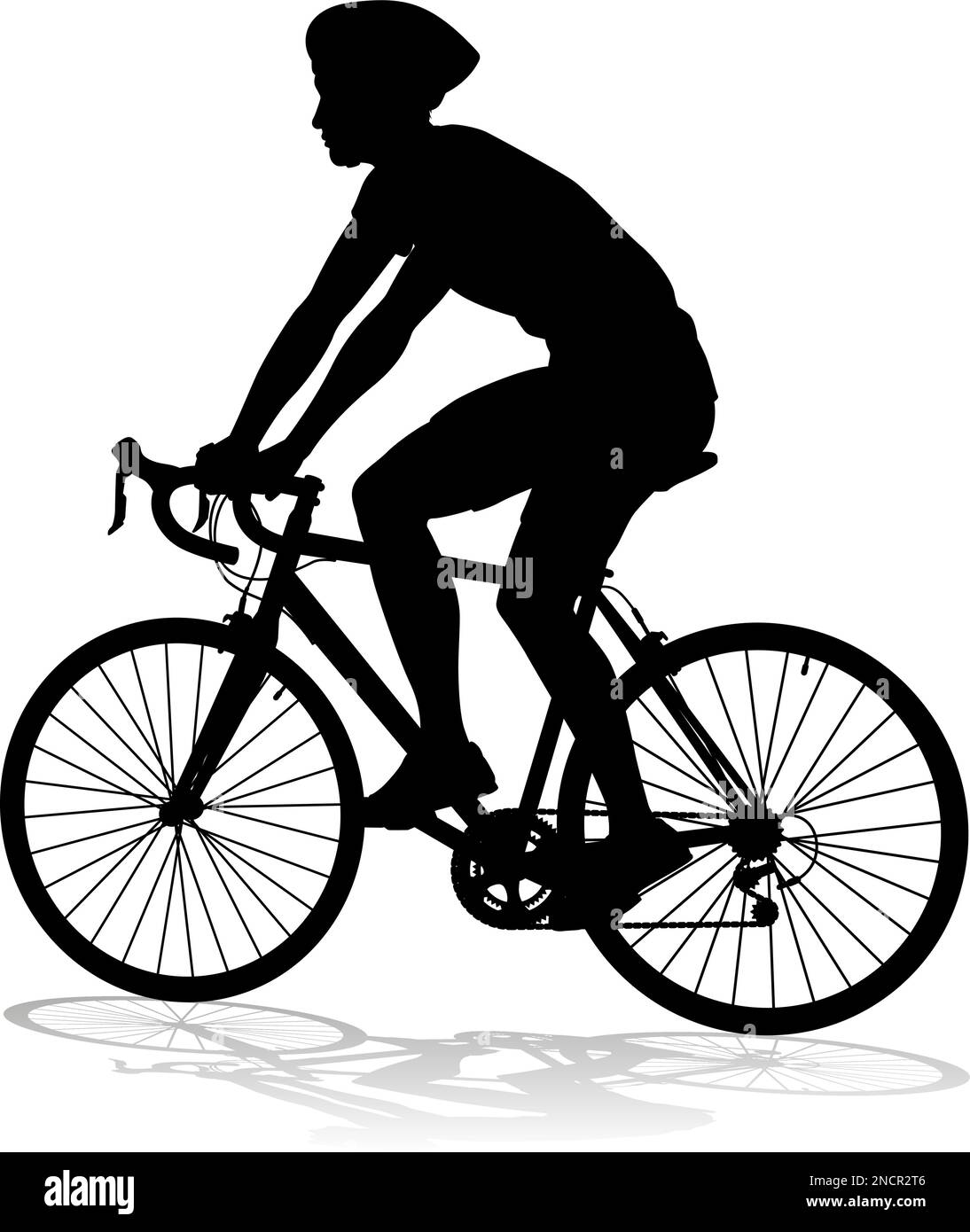 Bike and Bicyclist Silhouette Stock Vector Image & Art - Alamy