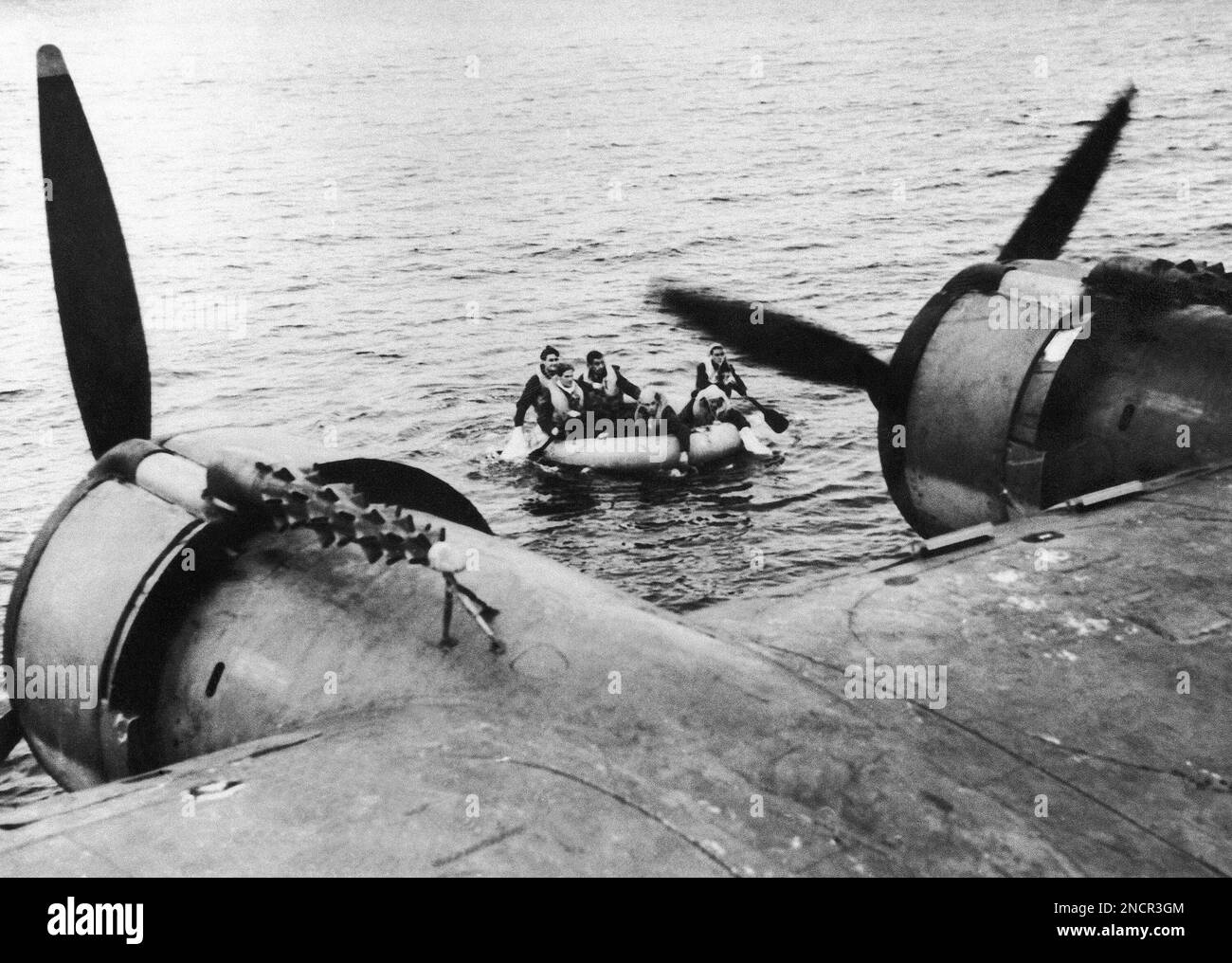 In this British Official Photo, the crew of a British Coastal Command ...