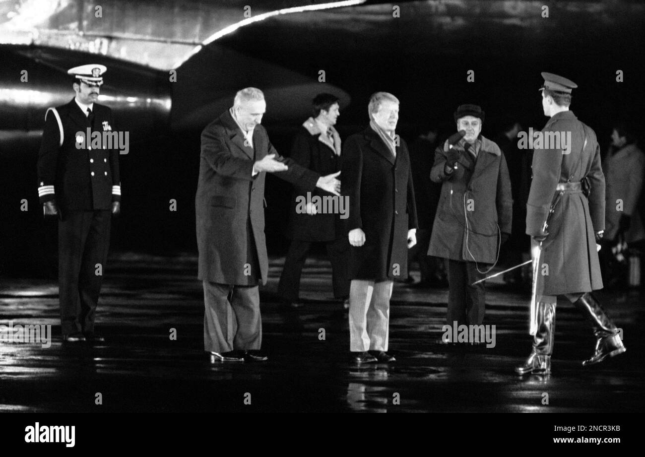 Polish First Secretary Edward Gierek, left, leads the way for President ...