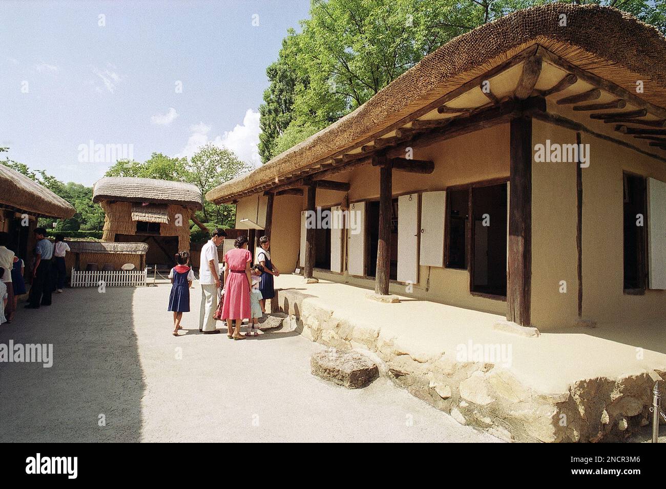 Visitors of the houses where North Korean leader Kim Il Sung was born ...