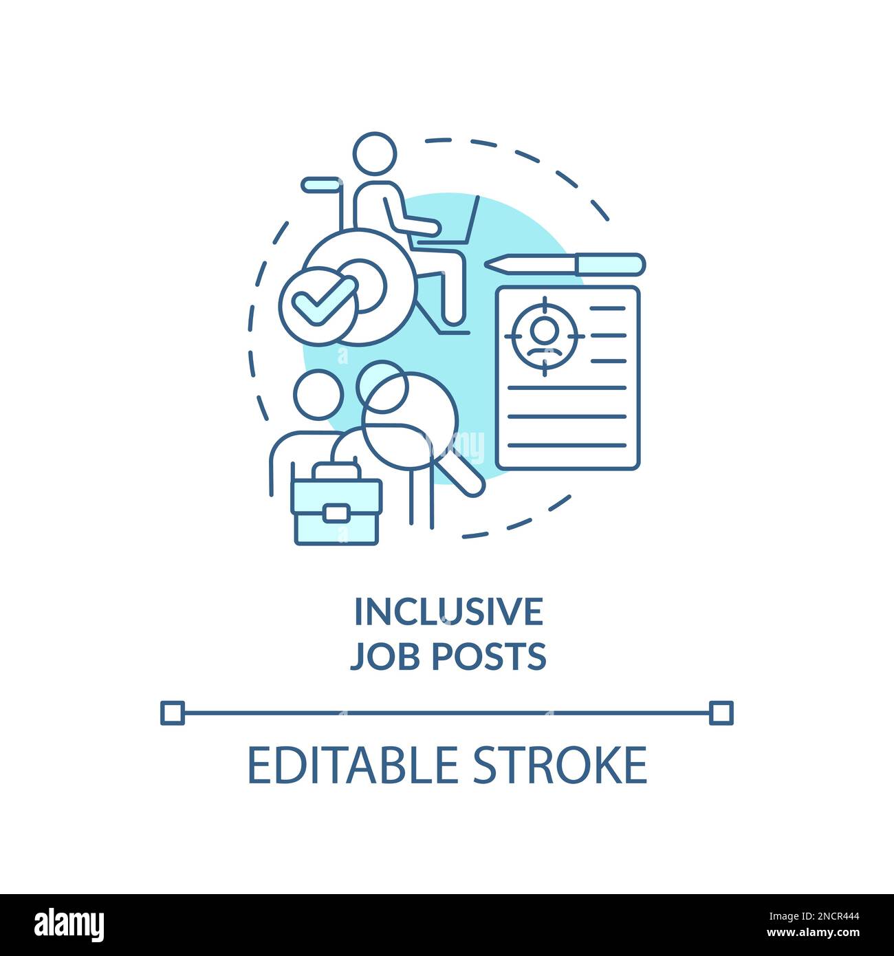 Inclusive job posts turquoise concept icon Stock Vector Image & Art - Alamy