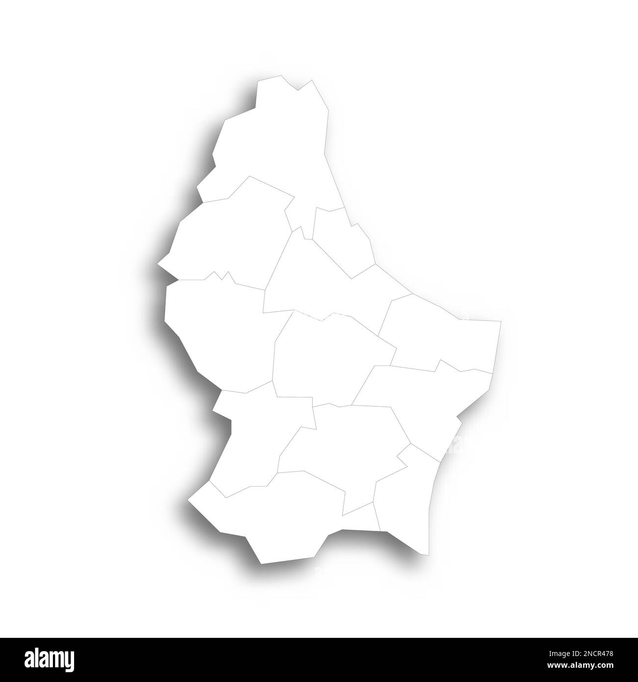 Luxembourg political map of administrative divisions - cantons. Flat ...