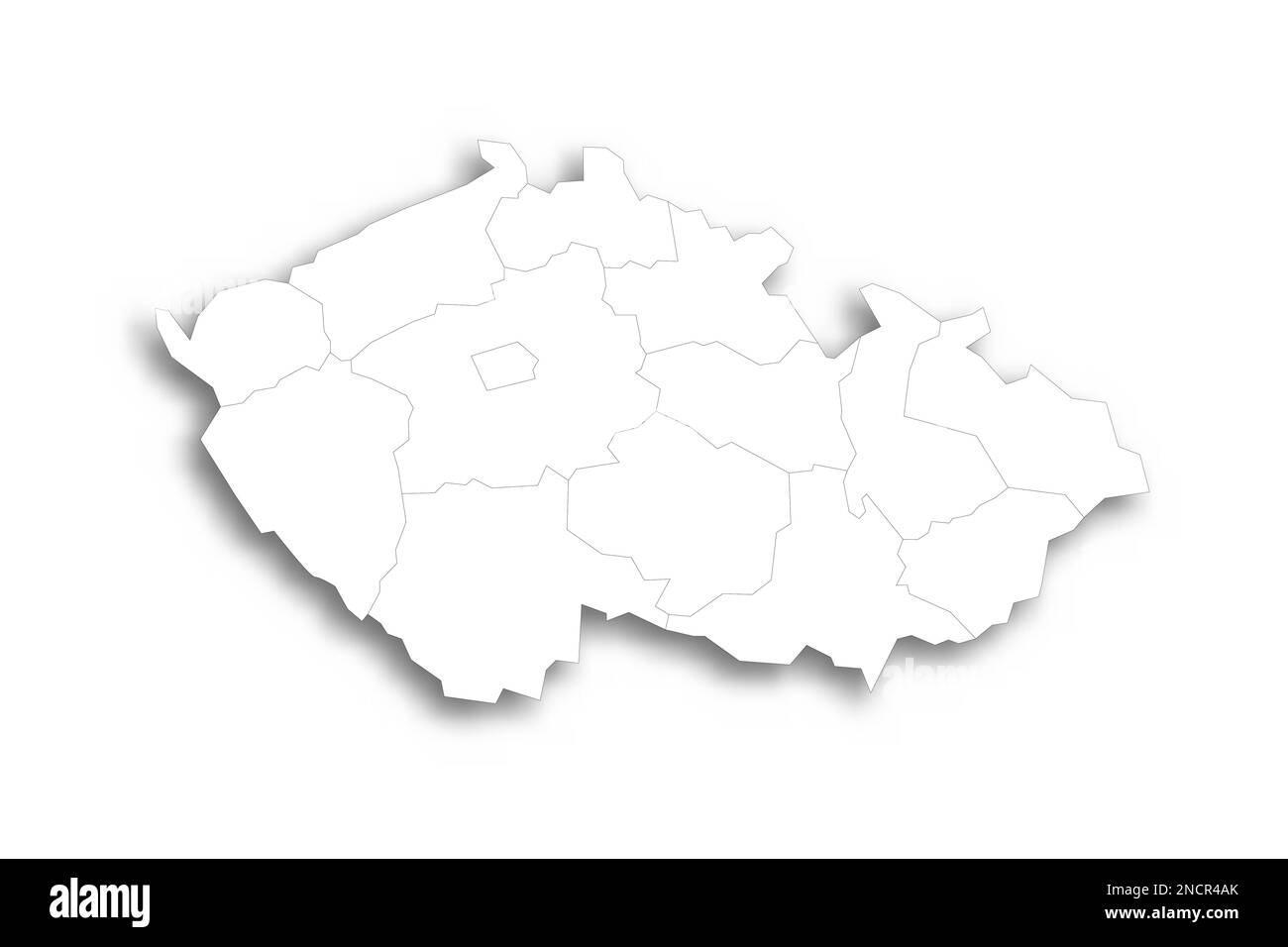 Czech Republic political map of administrative divisions - regions ...