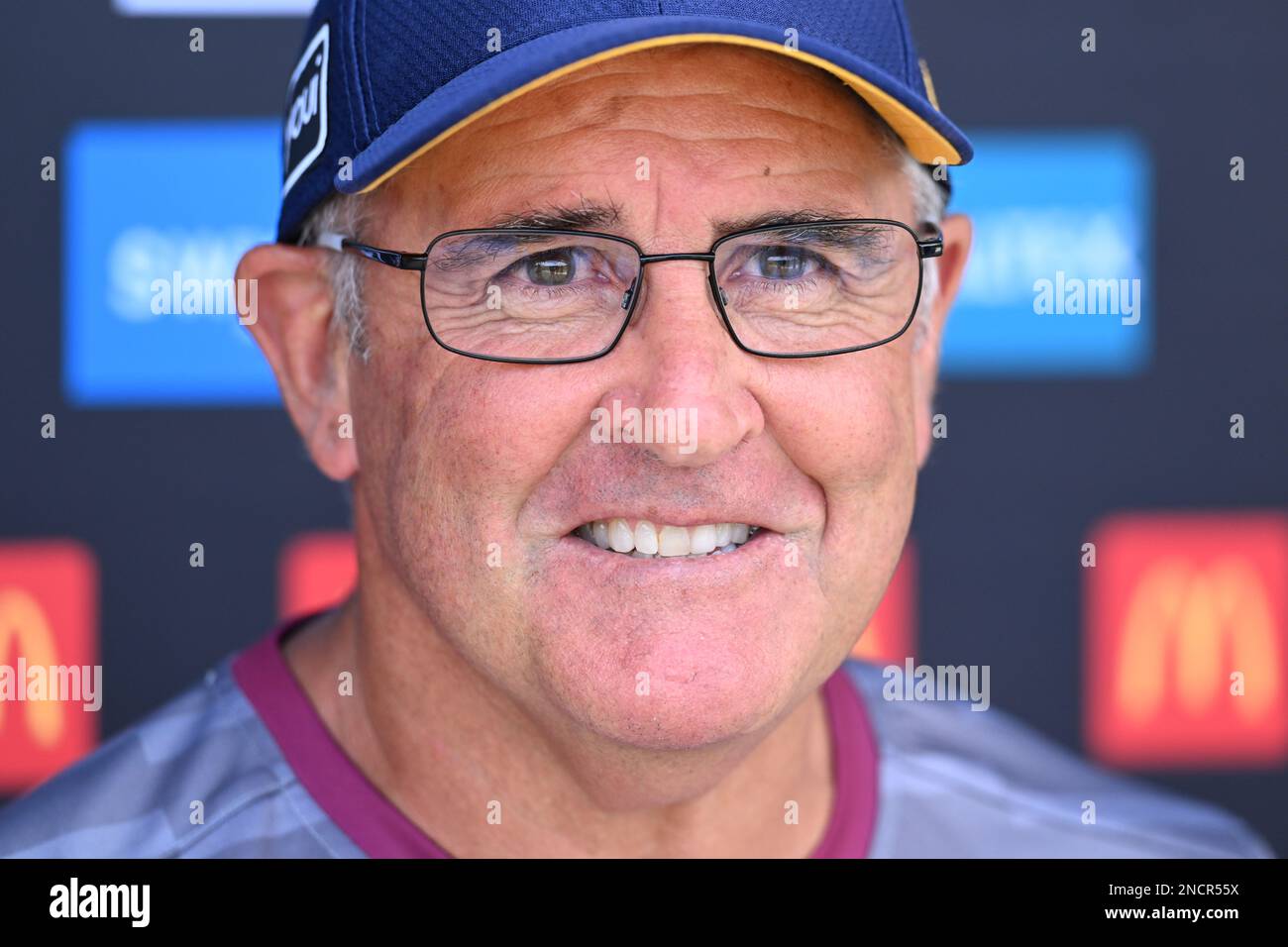 Lions coach Chris Fagan talks to the media during a Brisbane Lions AFL ...