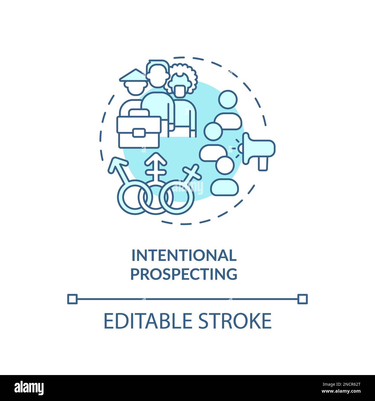 Intentional prospecting turquoise concept icon Stock Vector Image & Art ...