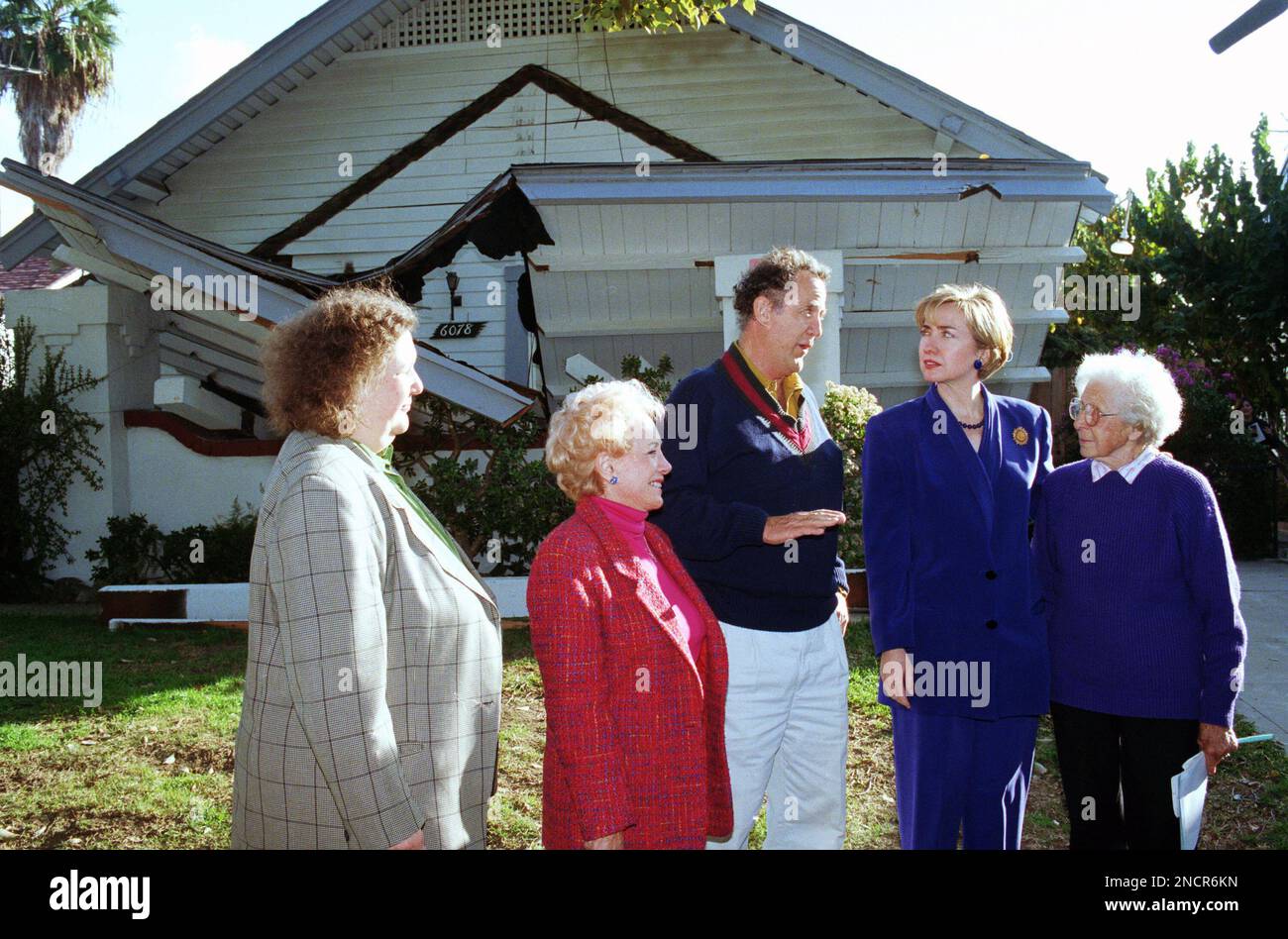 Hillary Rodham Clinton, second right, and Los Angeles city councilwoman ...