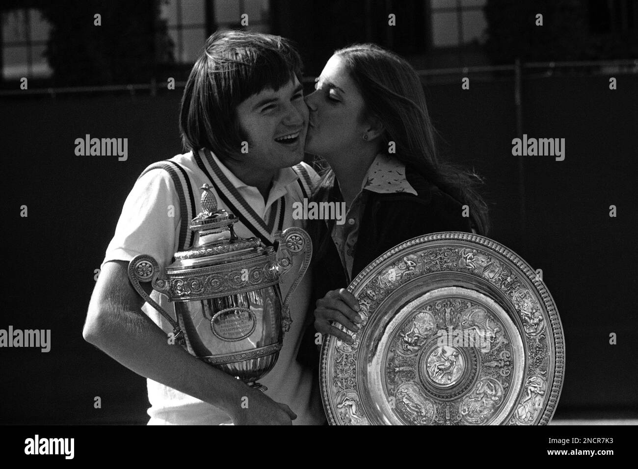 American tennis players Jimmy Connors, 21, and his fiancée Chris Evert ...