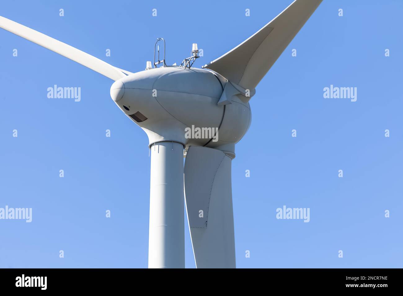 Detailed view of a wind turbine or wind mill, details at the main ...