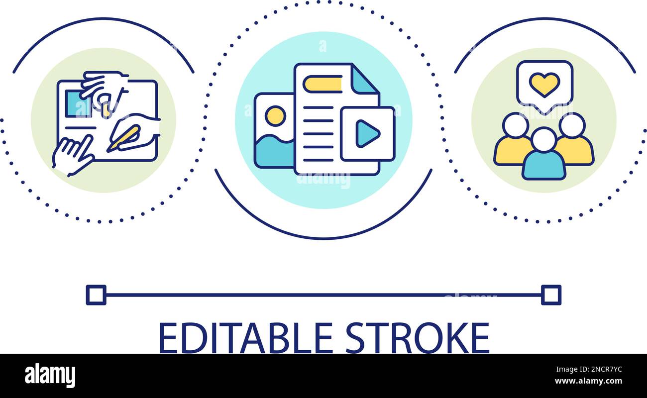 Create content for social media loop concept icon Stock Vector Image ...