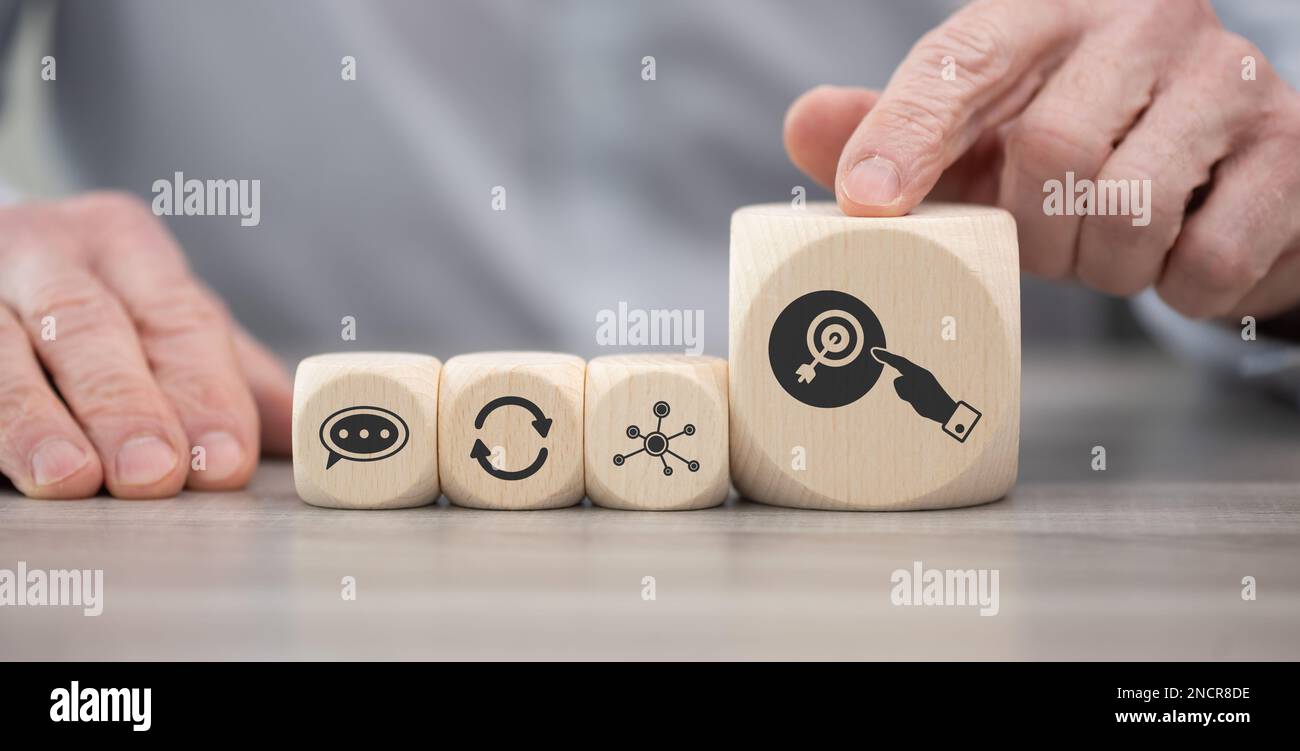 Wooden blocks with symbol of coaching concept Stock Photo - Alamy