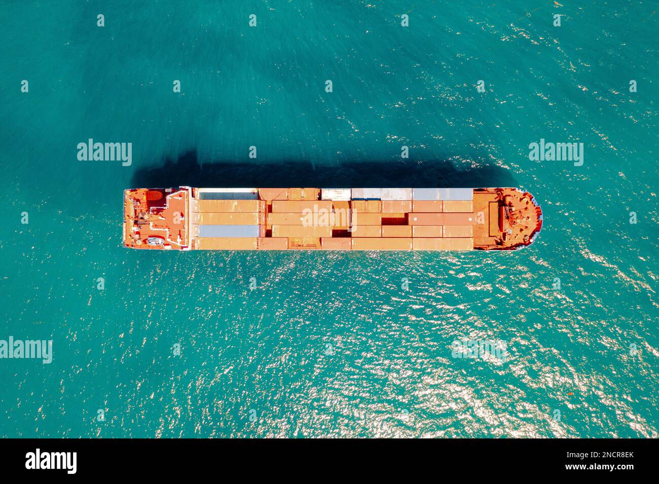Aerial view container ship floating hi-res stock photography and images ...