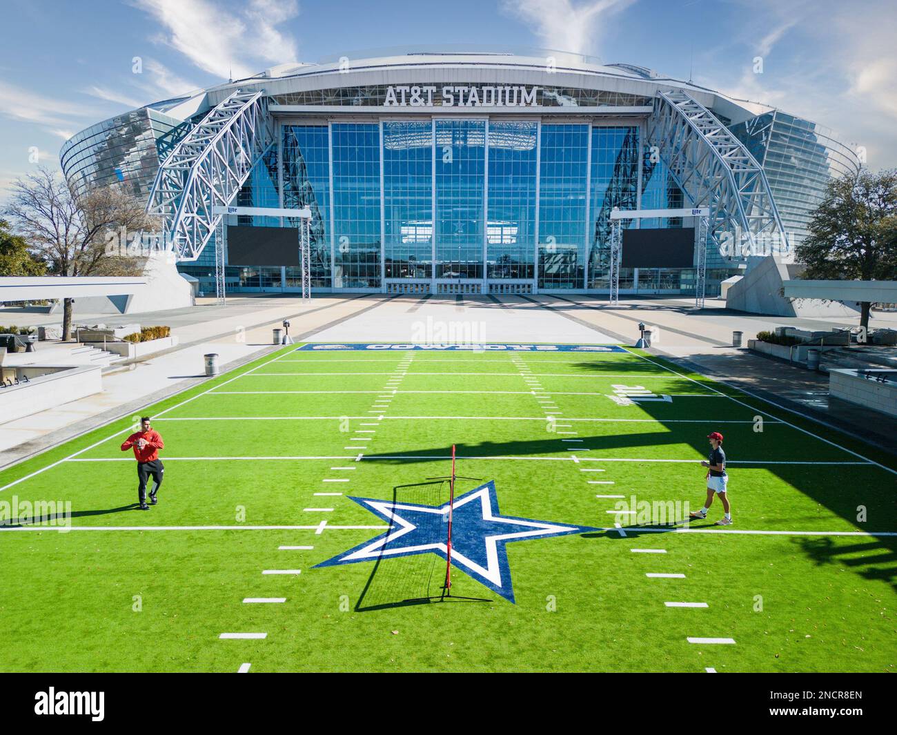 The tennis players JJ Wolf and Michael Mmoh attended the Dallas Cowboys ...