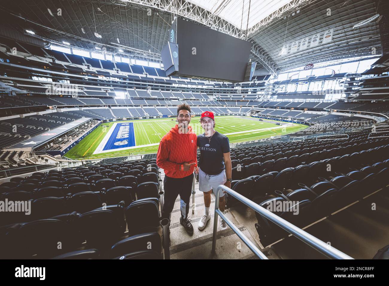 The tennis players JJ Wolf and Michael Mmoh attended the Dallas Cowboys ...