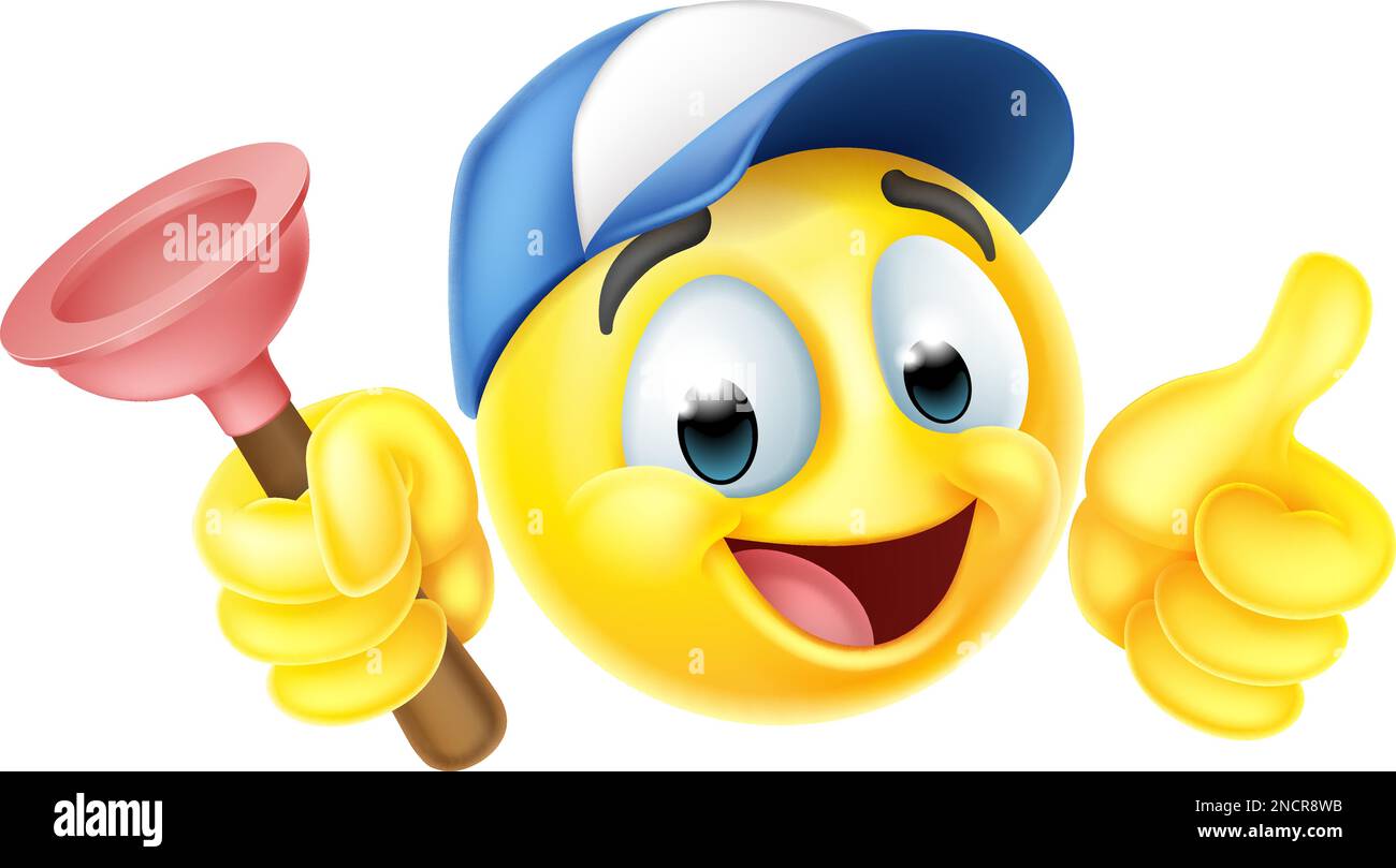 Plumber Plunger Handyman Emoticon Emoji Icon Stock Vector Image & Art ...