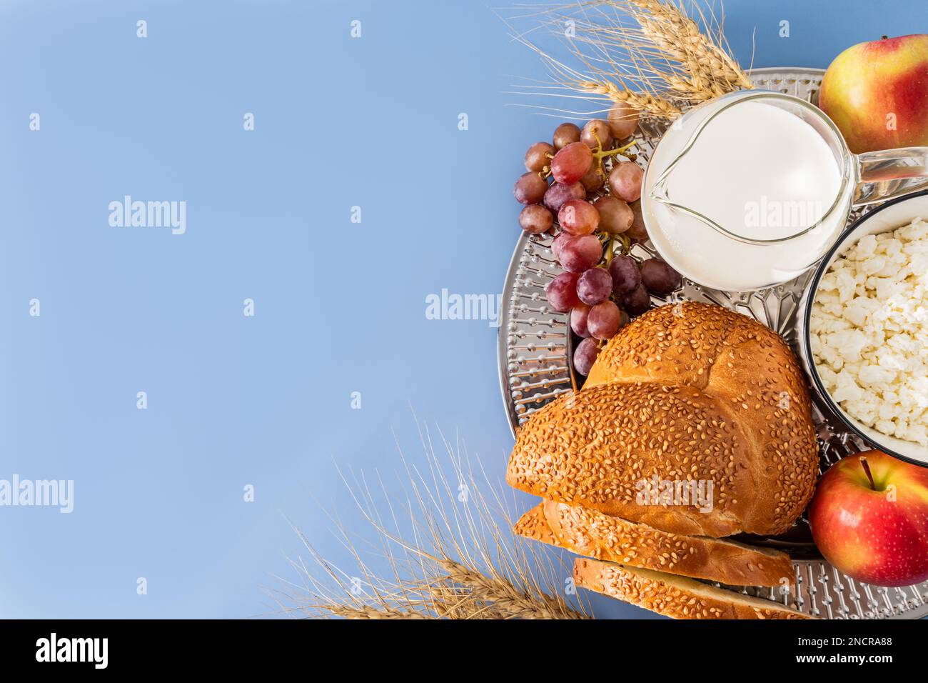 Beautiful festive background for the Jewish holiday of Shavuot with ...