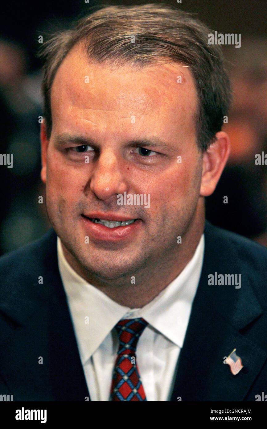 Republican Jon Runyan answers a question Tuesday, Nov. 2, 2010, in ...