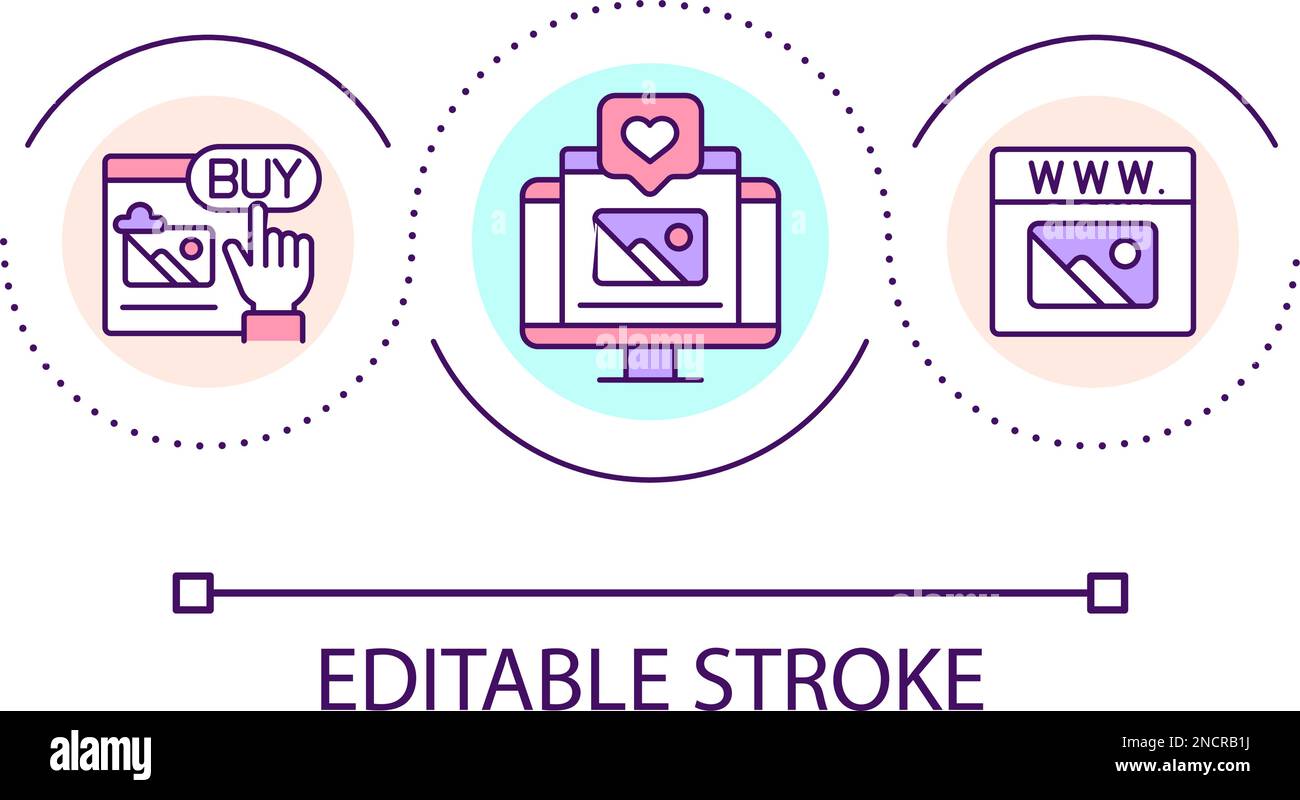 Social media advertising loop concept icon Stock Vector Image & Art - Alamy