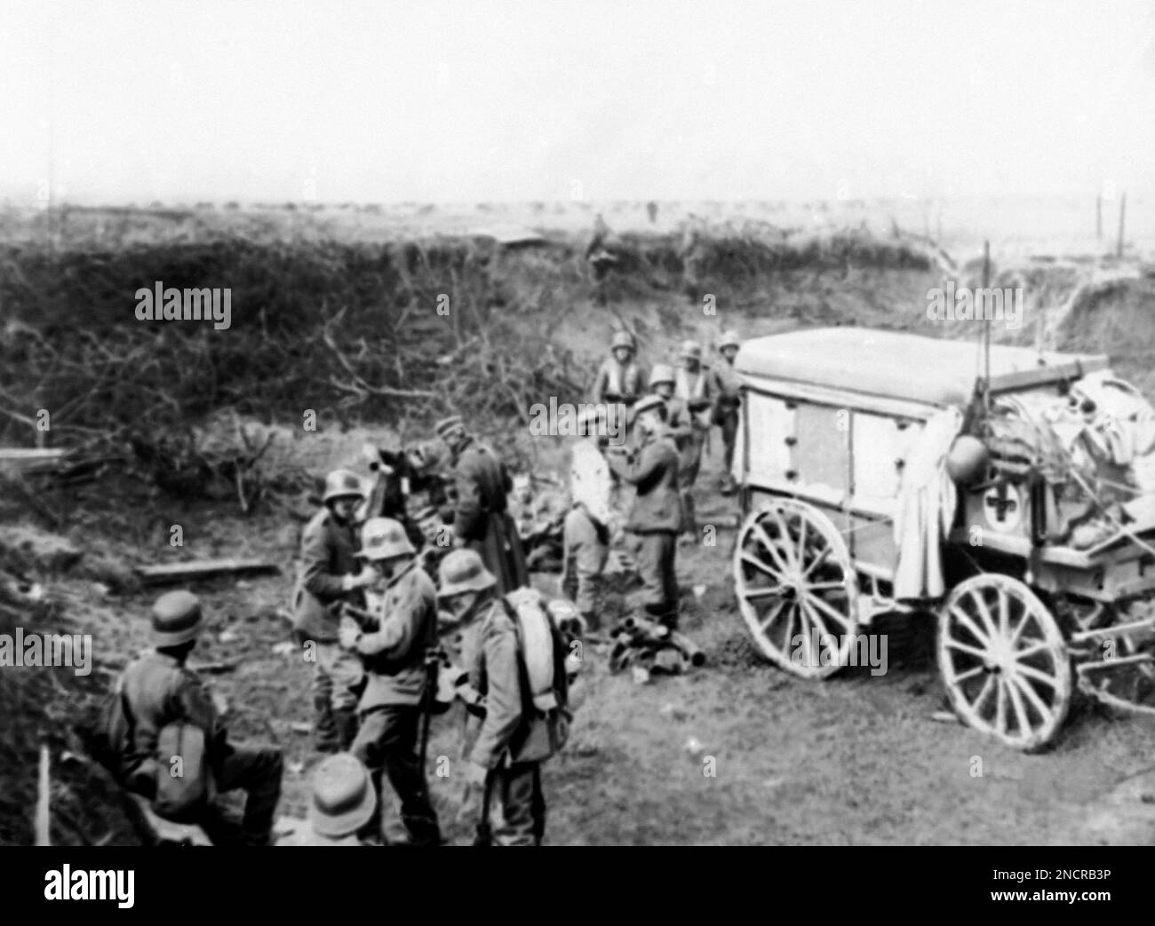 Germans giving first aid on the battlefield in an undated photo. (AP ...