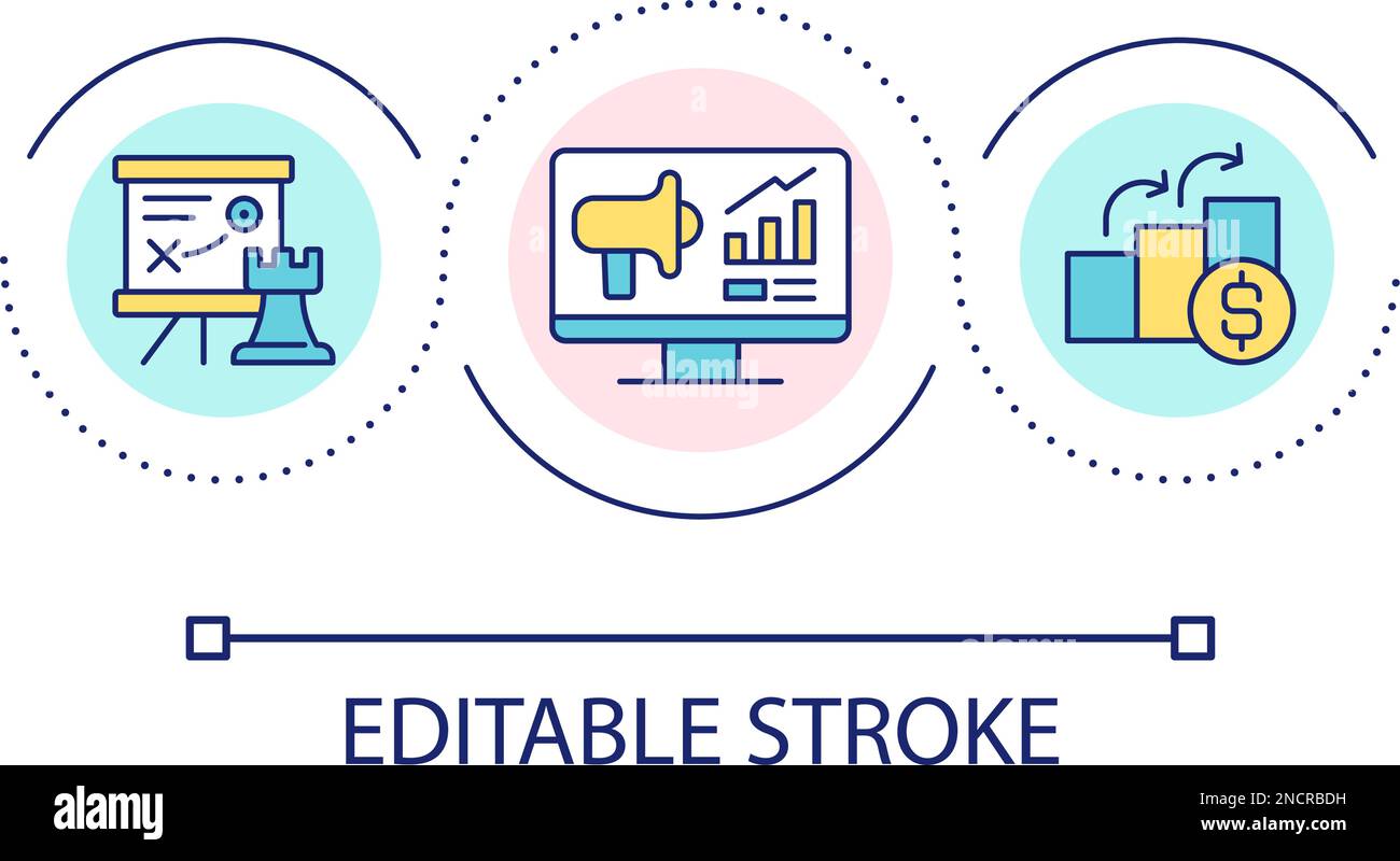 Internet advertising strategy loop concept icon Stock Vector Image ...