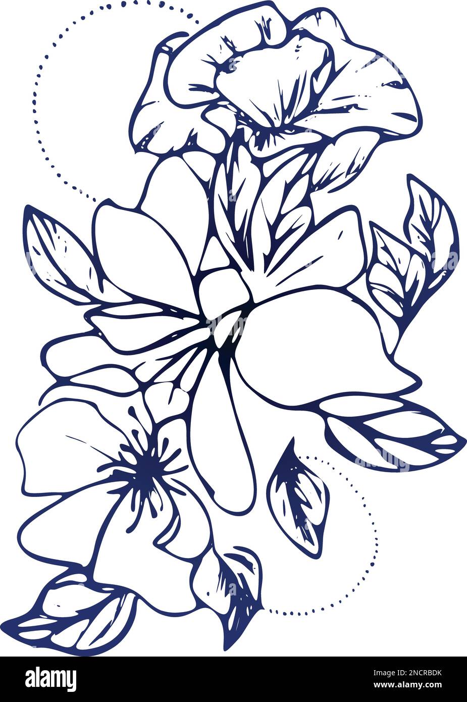 Drawing vector graphics with floral pattern for design. Floral flower ...