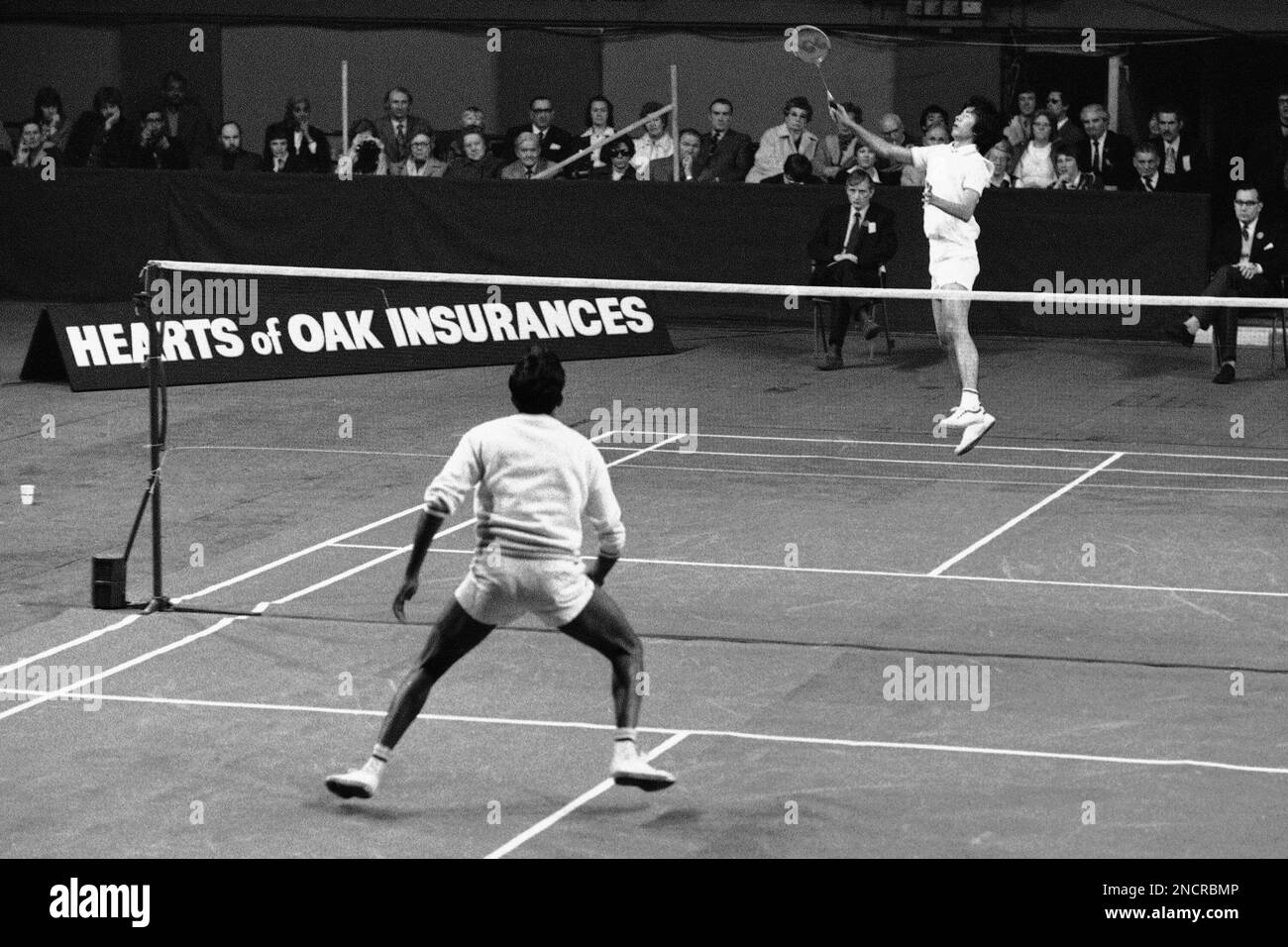 Rudy Hartono of Indonesia, right rear, makes a return to Punch Gunalan ...