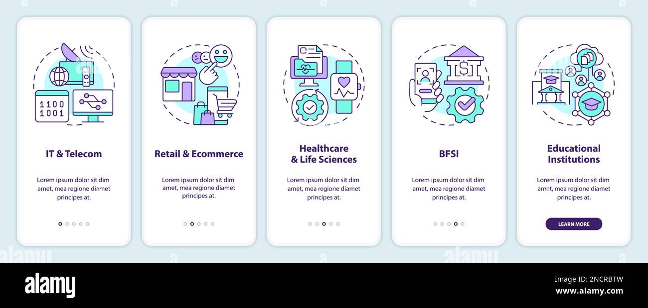 Version Control System End User Industry Onboarding Mobile App Screen Stock Vector Image And Art