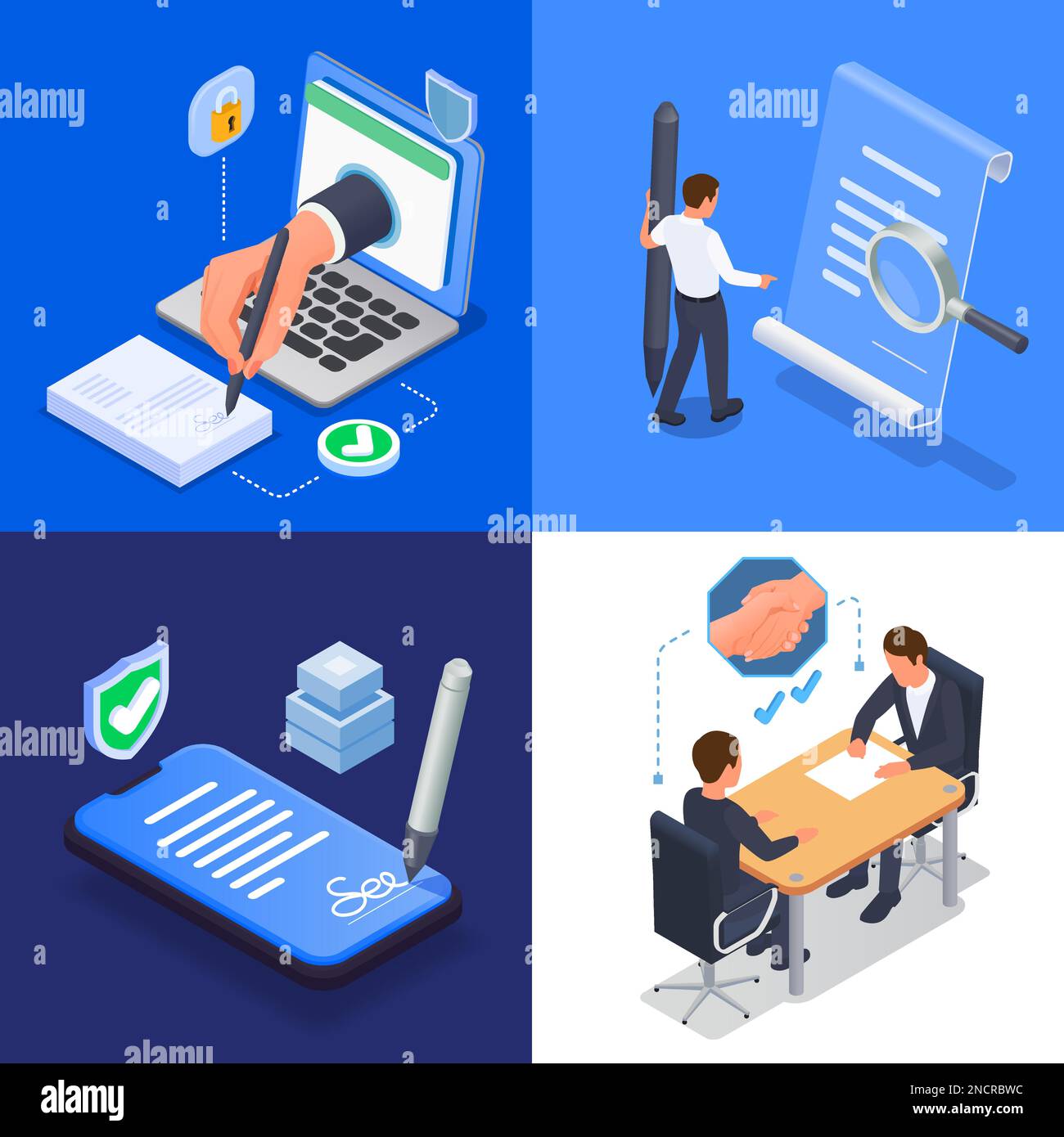Signing papers Stock Vector Images - Alamy