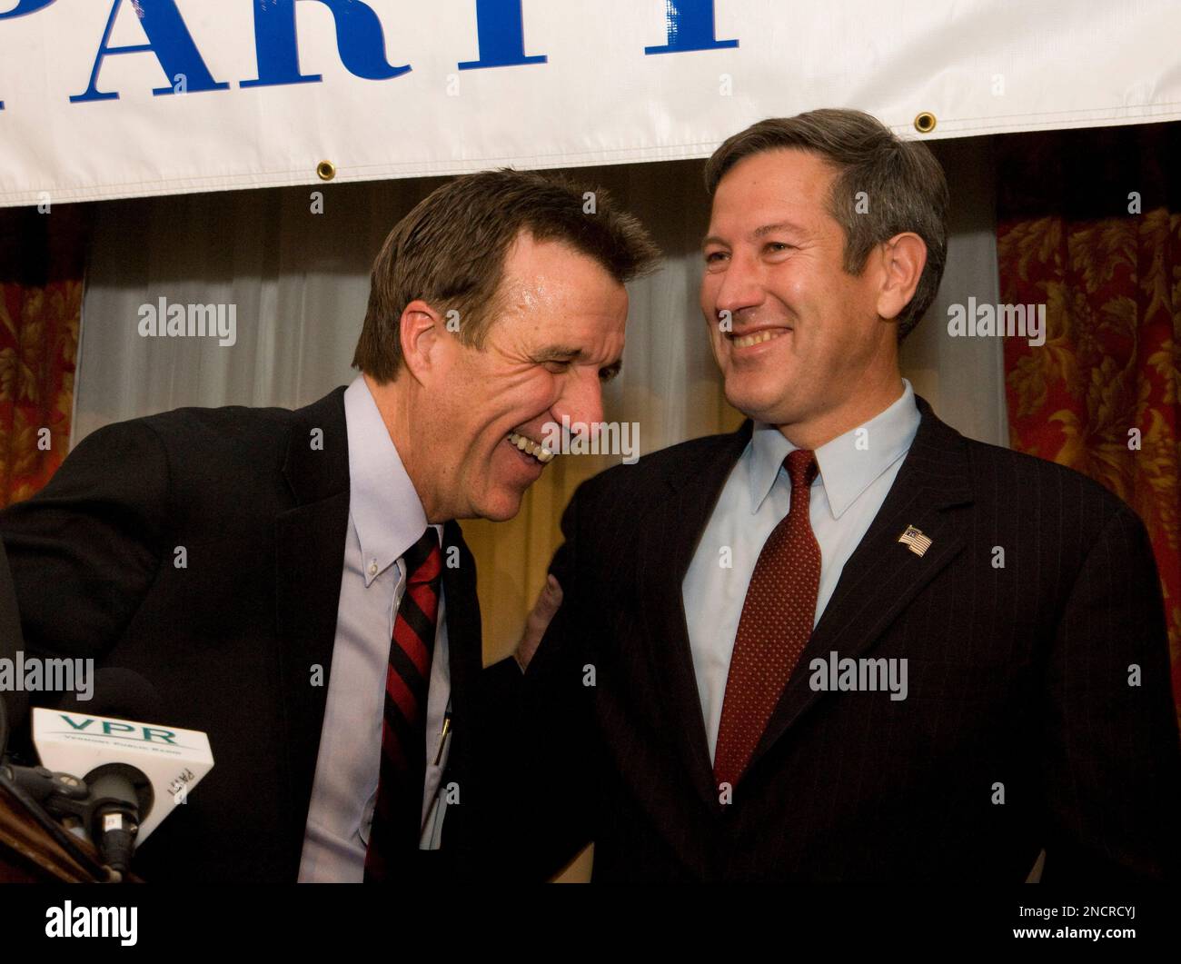 Vermont Republican gubernatorial candidate Brian Dubie, right, and lt ...