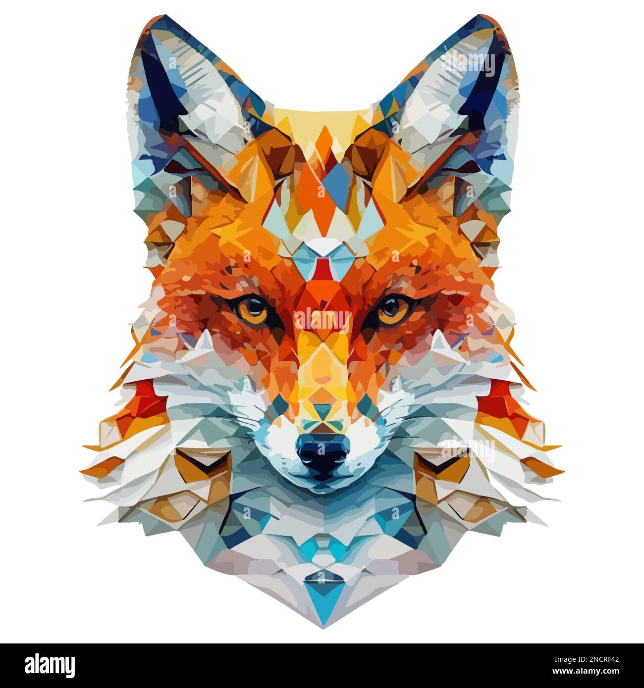 Polygonal fox head vector geometric animal face Stock Vector Image & Art - Alamy