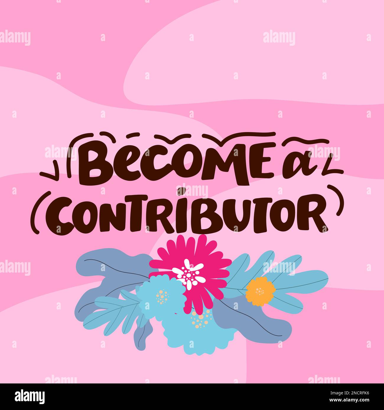 Become a contributor written with golden color. Become a contributor lettering golden color on ...