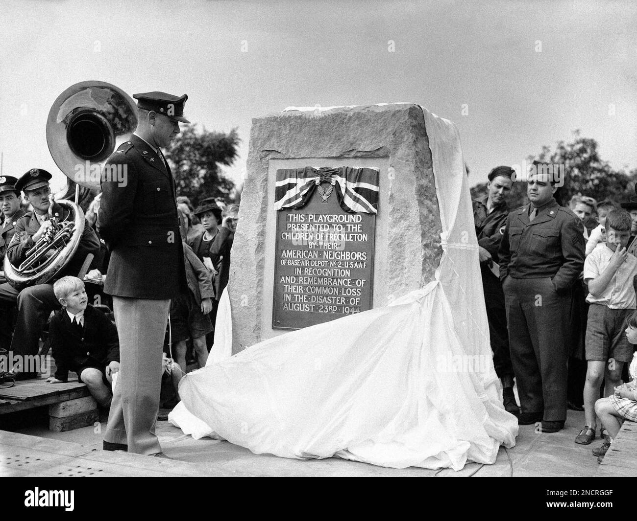 US Colonel Tom W. Scott, depot and Post Commander at Warton, unveils ...