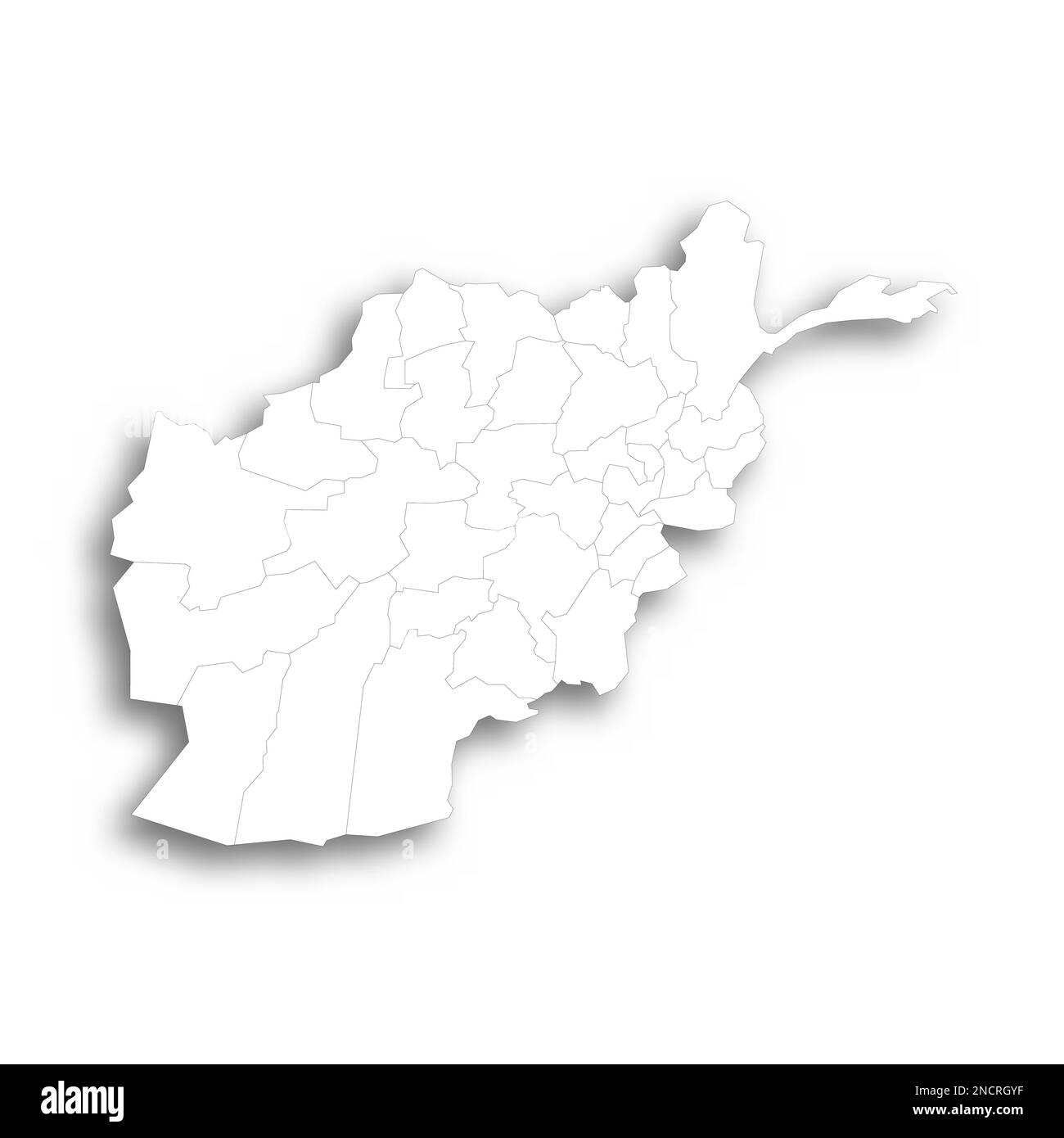 Afghanistan political map of administrative divisions - provinces. Flat ...