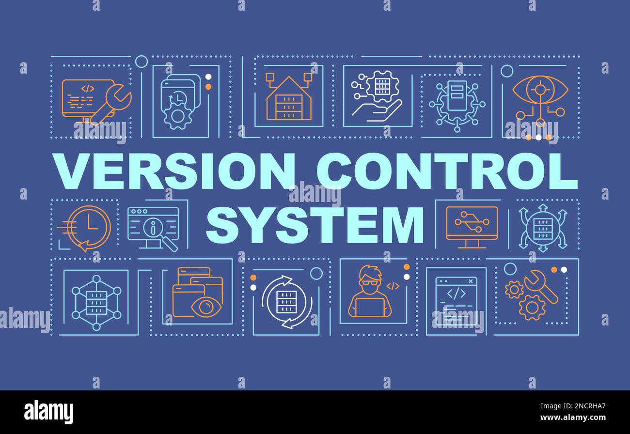 Version control system word concepts dark blue banner Stock Vector Image & Art - Alamy