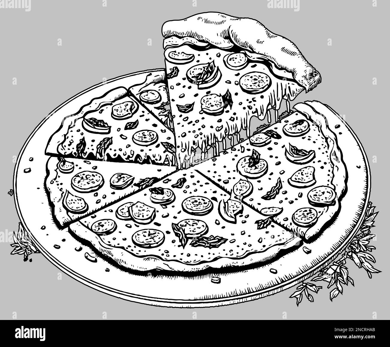 Illustration whole sliced tomato hi-res stock photography and images ...