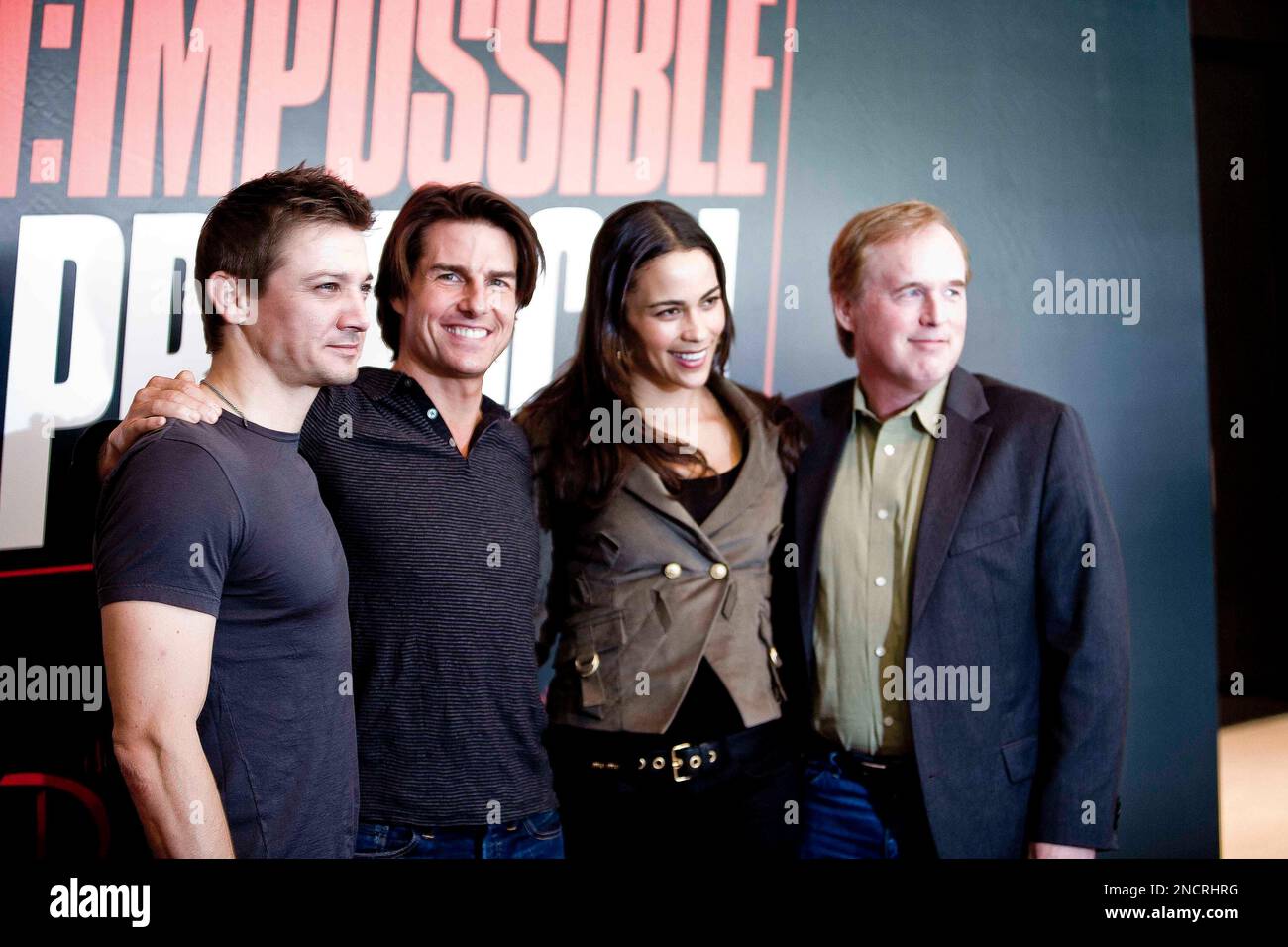 The crew of the latest "Mission Impossible" from left to right, Jeremy ...