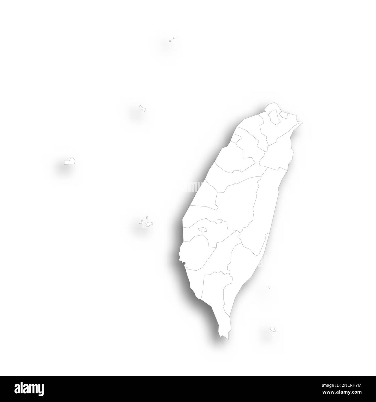 Taiwan political map of administrative divisions - provinces and ...