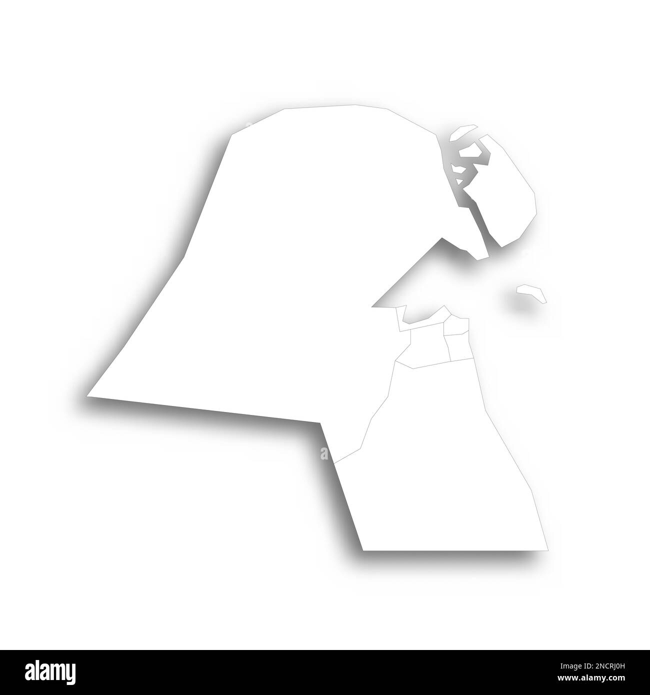 Kuwait political map of administrative divisions - governorates. Flat ...