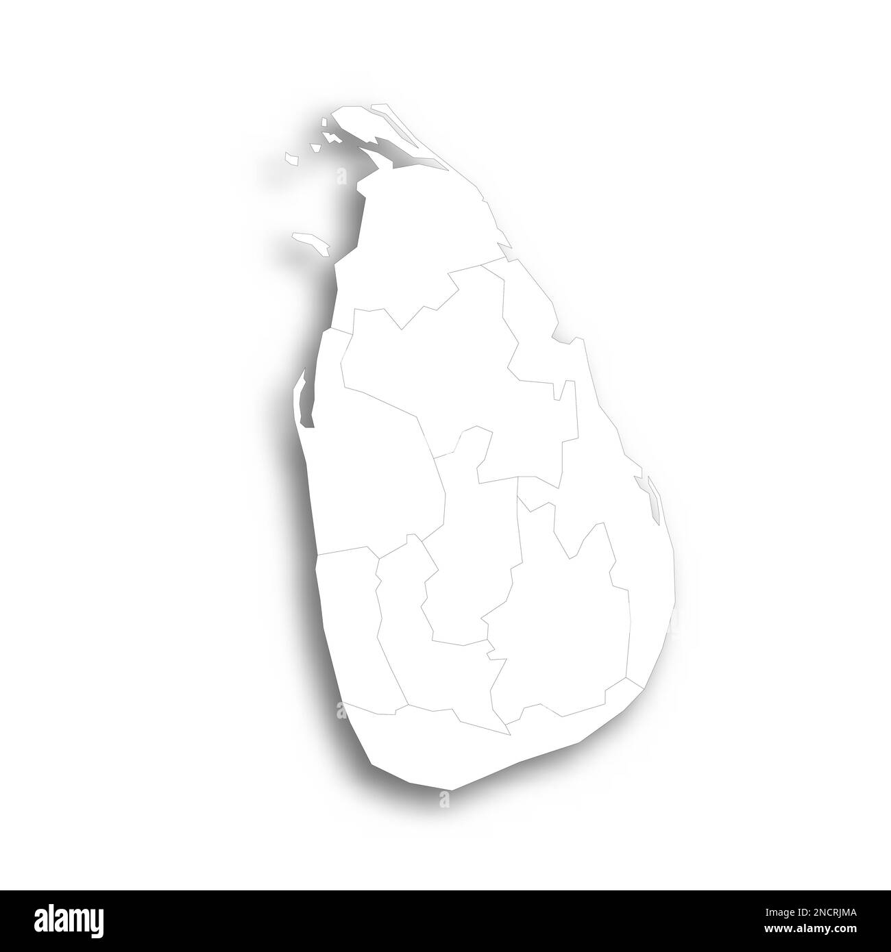Sri Lanka political map of administrative divisions - provinces. Flat ...