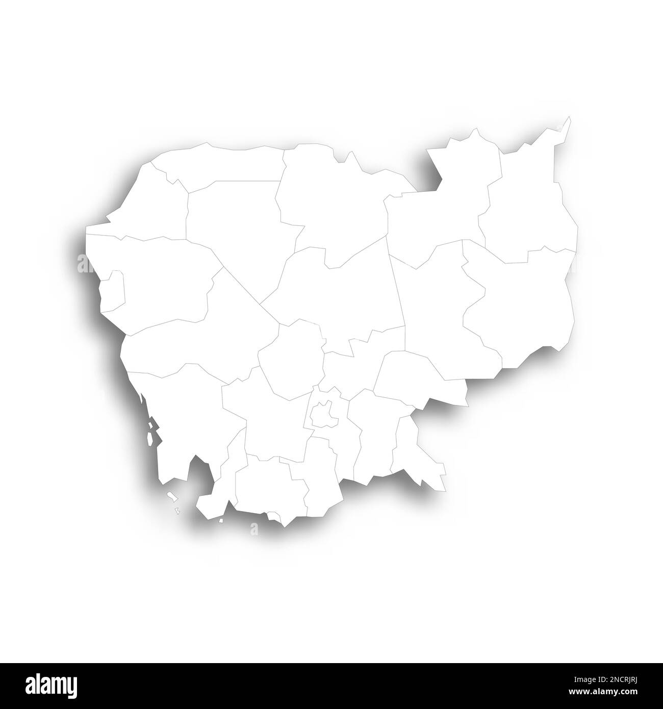 Cambodia political map of administrative divisions - provinces and ...