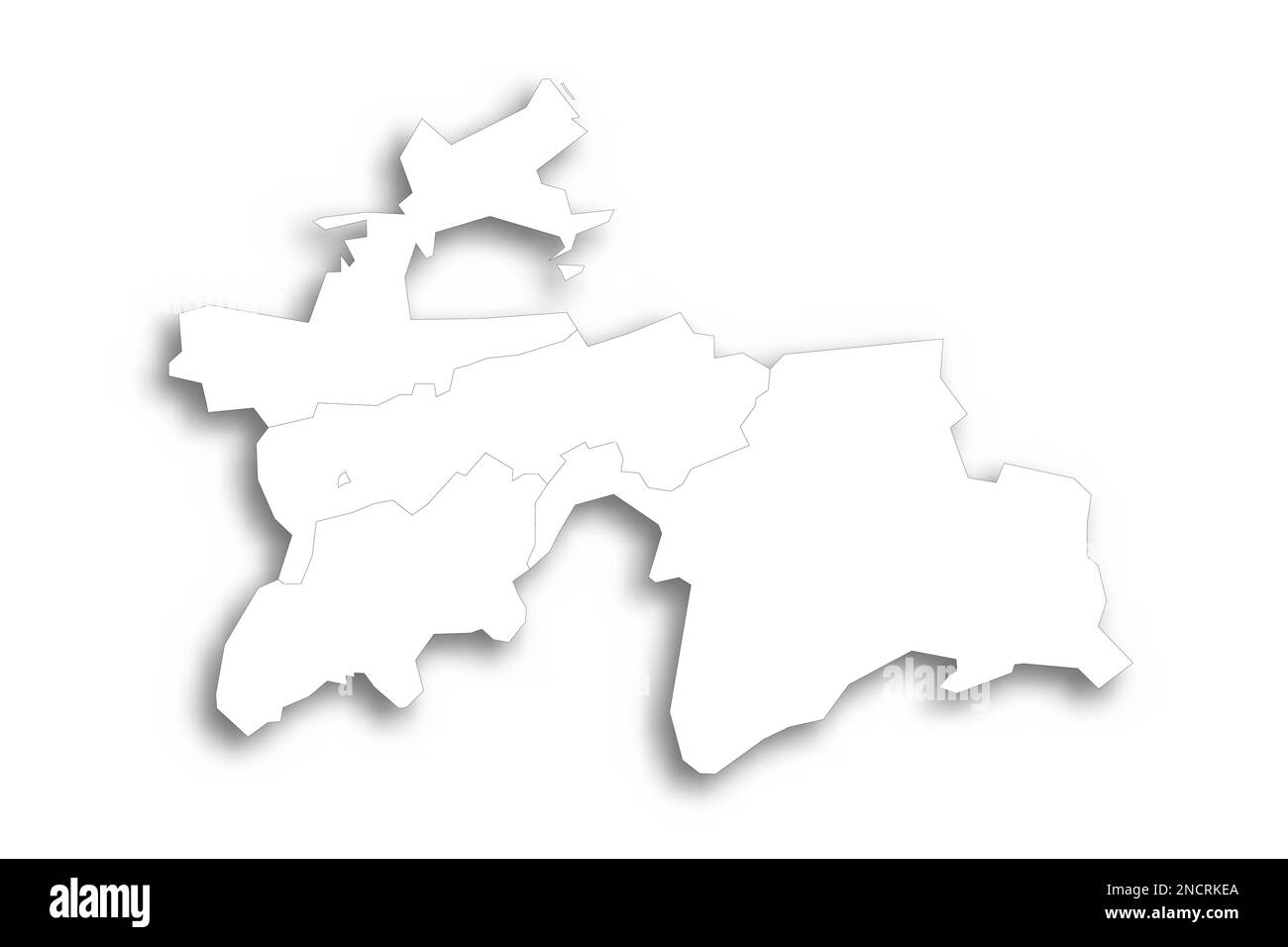 Tajikistan political map of administrative divisions - regions ...