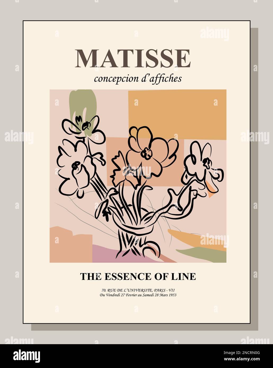 Abstract Matisse poster in modern pastel colors Stock Vector Image ...